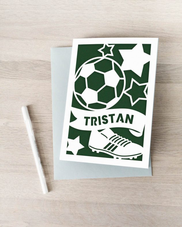 Personligt fodbold kort med navn